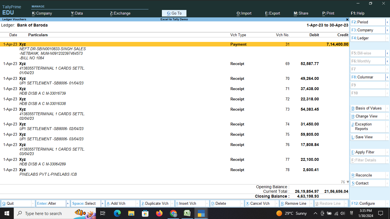Tally Prime 4.0 New Feature:- Bank statement को Excel से करे Tally मे ...